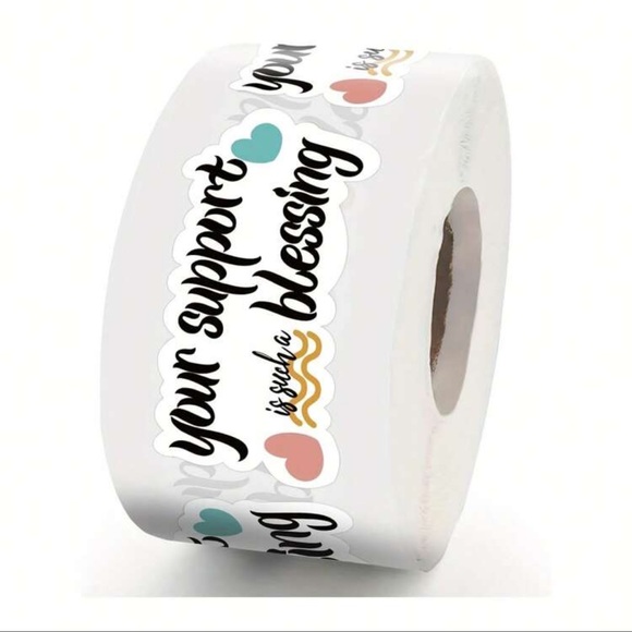 Design | 50 Count Thank You Stickers With Heart And Blessing Text ...